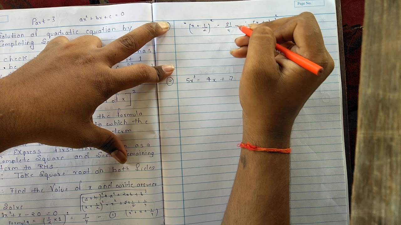 Completing the square method for std x ssc board part 3 - YouTube