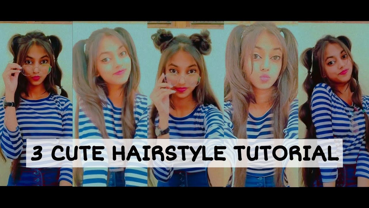 3 cute and easy hairstyle tutorial | mid partition hairstyles for all ...