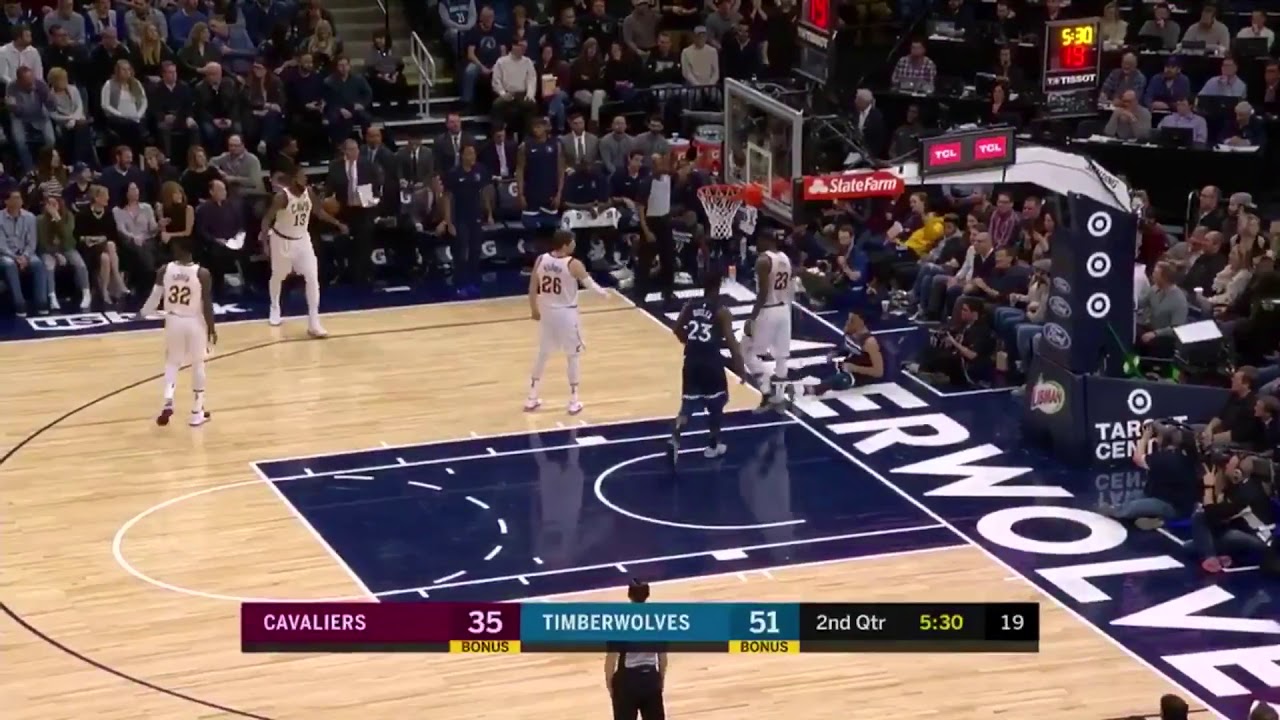 Lebron James Blocks Tyus Jones, then Tyus Jones Dunks on Lebron - YouTube