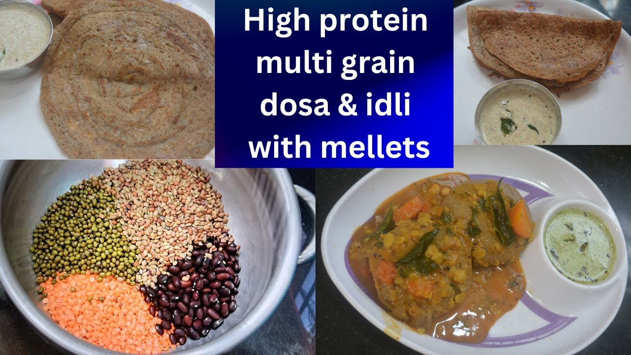High protein multigrain Dosa & Idli with millets recipe | Healthy breakfast |Bajra dosa |Loving ...