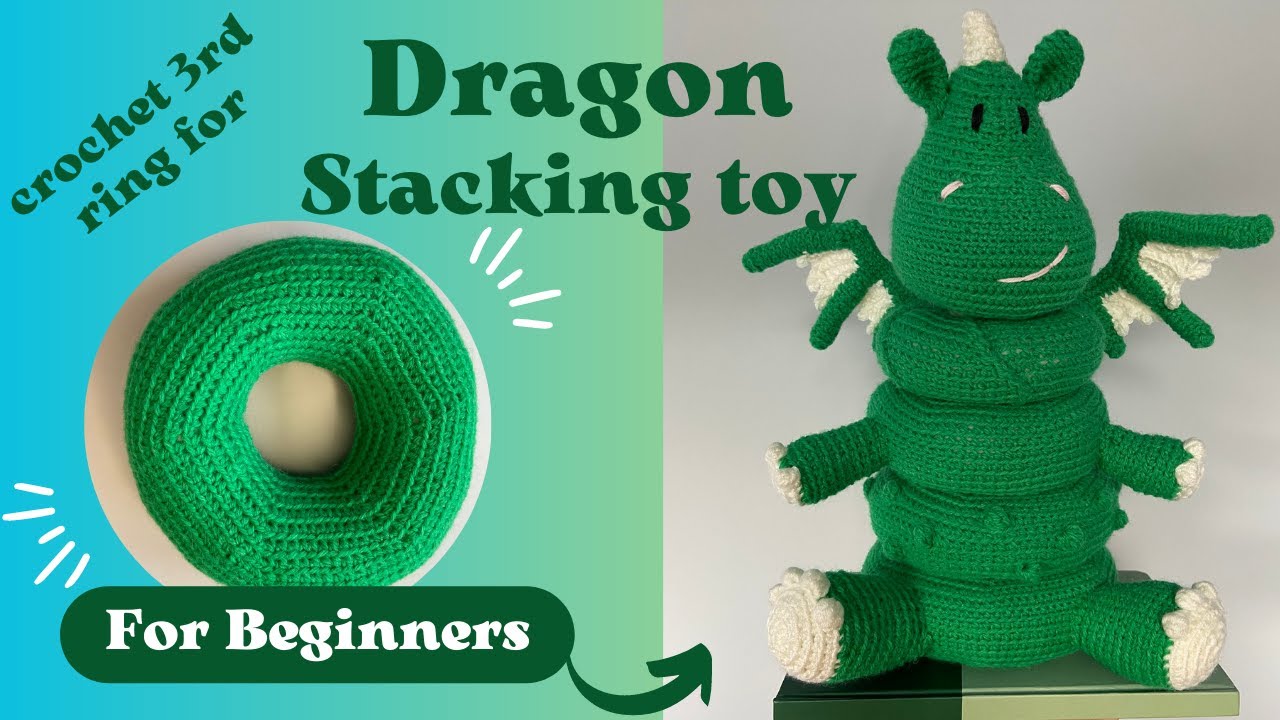 crochet third ring for stacking toy - YouTube