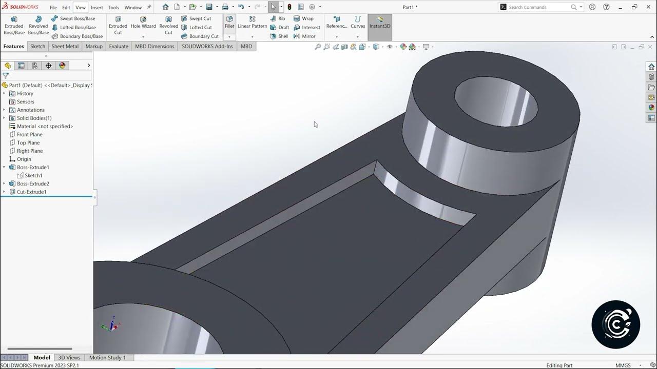 Design of a Pivot Arm in SolidWorks. #autocad #solidworks #catia # ...