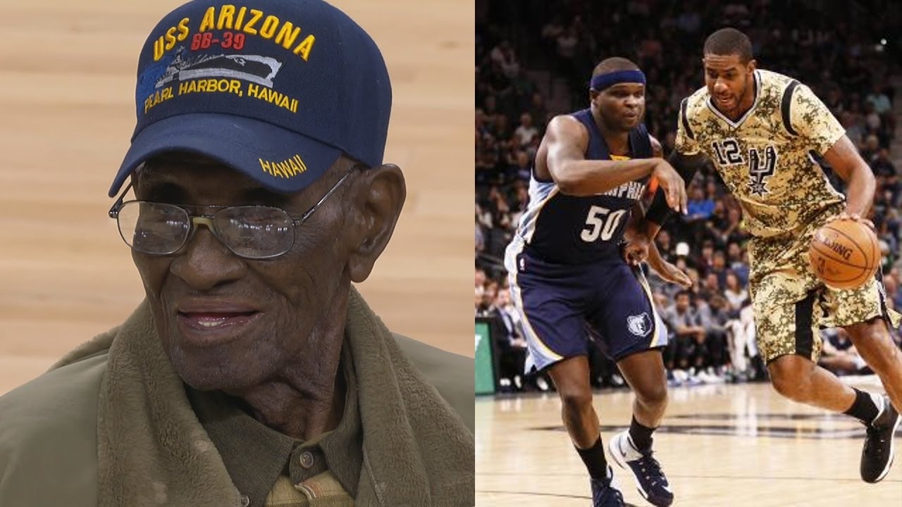 Spurs Honor Richard Overton 110 Years Oldest Living WWII Vet! - YouTube