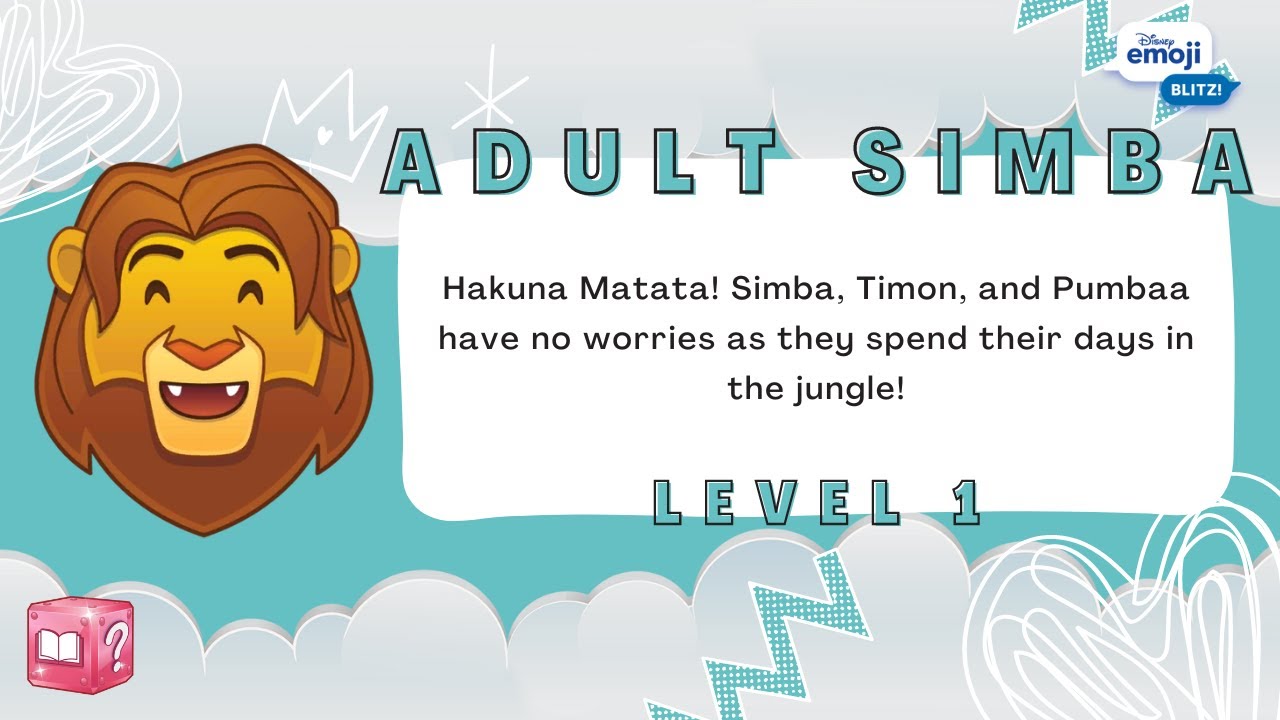 Disney Emoji Blitz - Adult Simba (Level 1) - The Lion King - Story ...