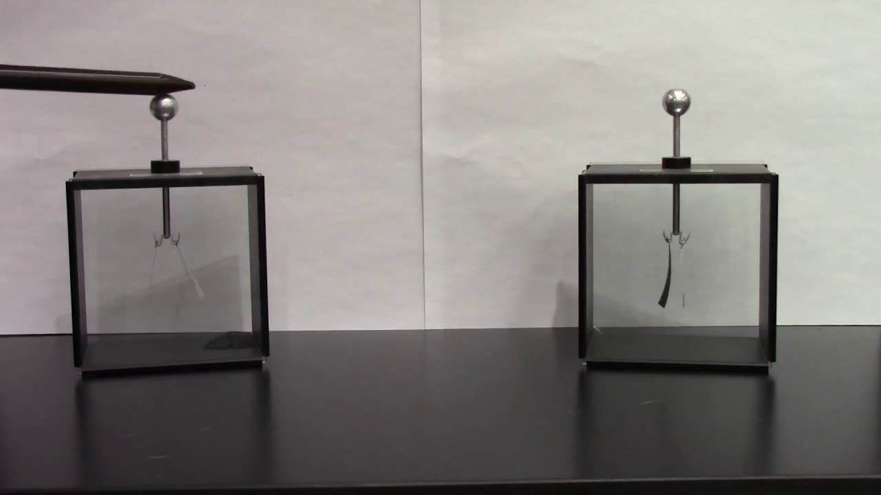 Electroscopes w conductor and insulator - YouTube