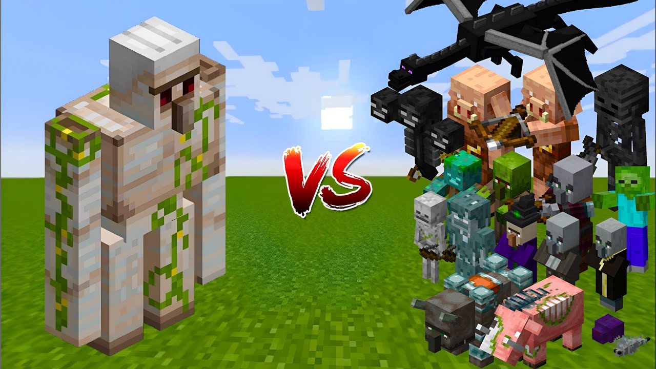 IRON GOLEM VS EVERY MOBS MINECRAFT MOB • Minecraft Mobs Battle - YouTube