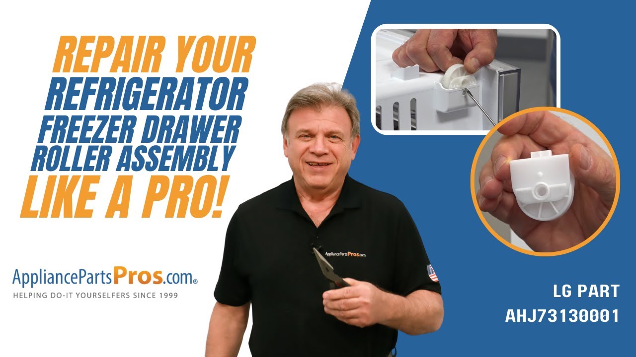 How To Replace: LG/Kenmore Refrigerator Freezer Drawer Roller Assembly ...