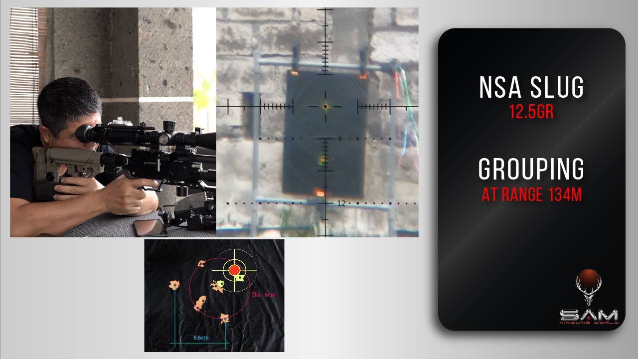 NSA 12.5gr Grouping 6cm di jarak 146y (134m) #target #targetshooting # ...
