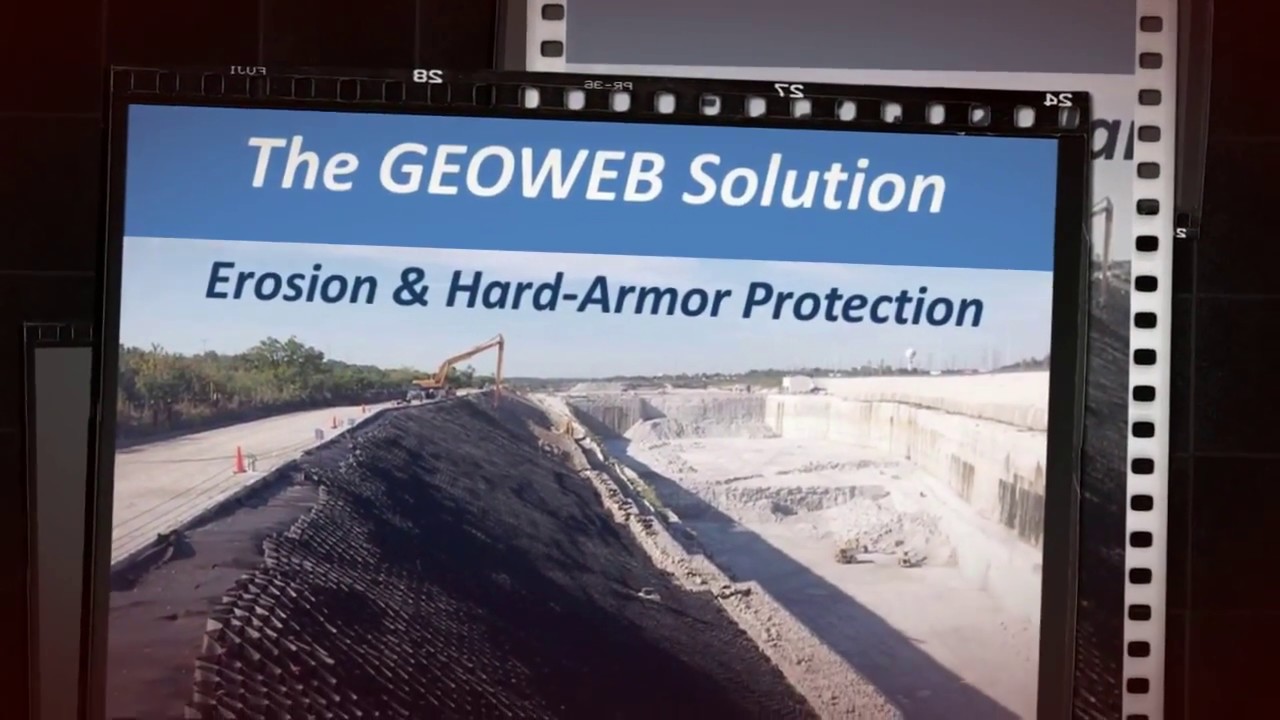 GEOWEB® Geocell Slope Protection System Utilized at McCook Quarry - YouTube