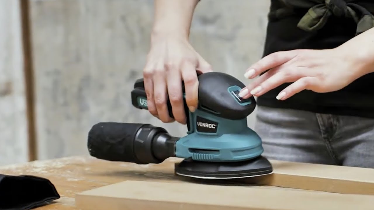 VONROC PS502DC Mouse sander 20V - YouTube
