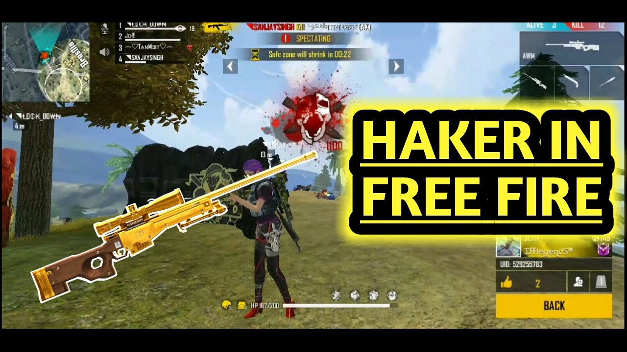 Free Fire Hacking Player | Hacker in Free Fire | Double AWM. - YouTube