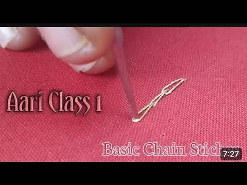 aari work for beginners | aari basic class 1 | aari chain stitch ...