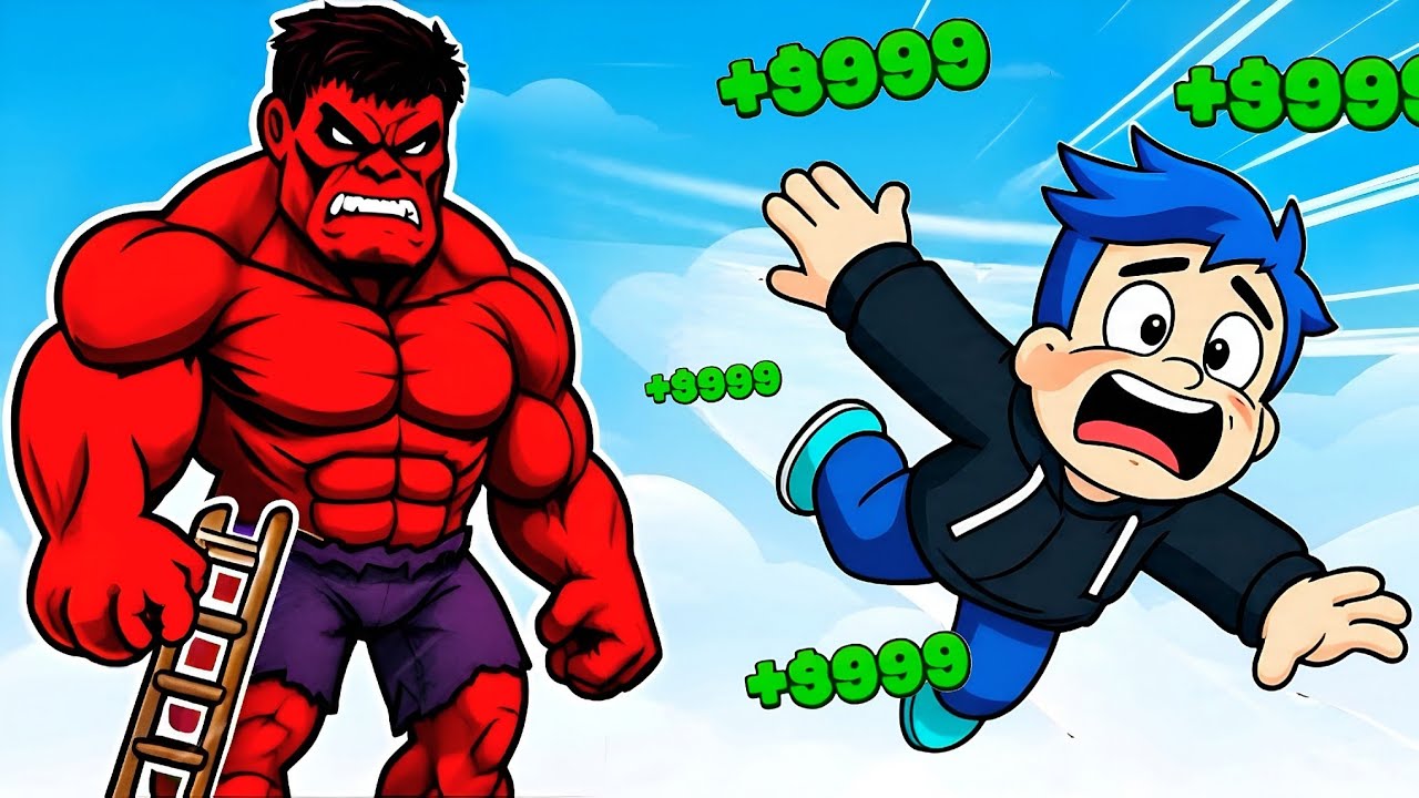 CLIMB THE BIGGEST RED HULK TOWER AND JUMP DOWN (ROBLOX) - YouTube