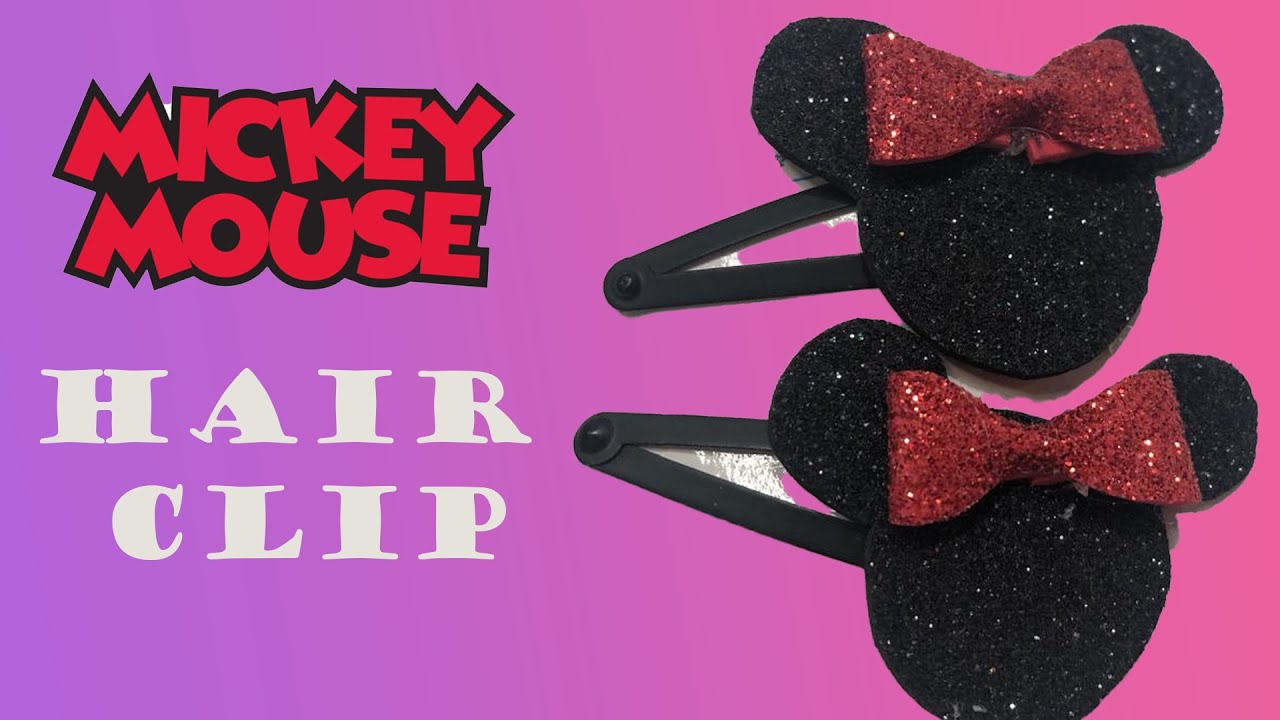 How to make Mickey Mouse Hair clip |DIY hair clip tutorial - YouTube