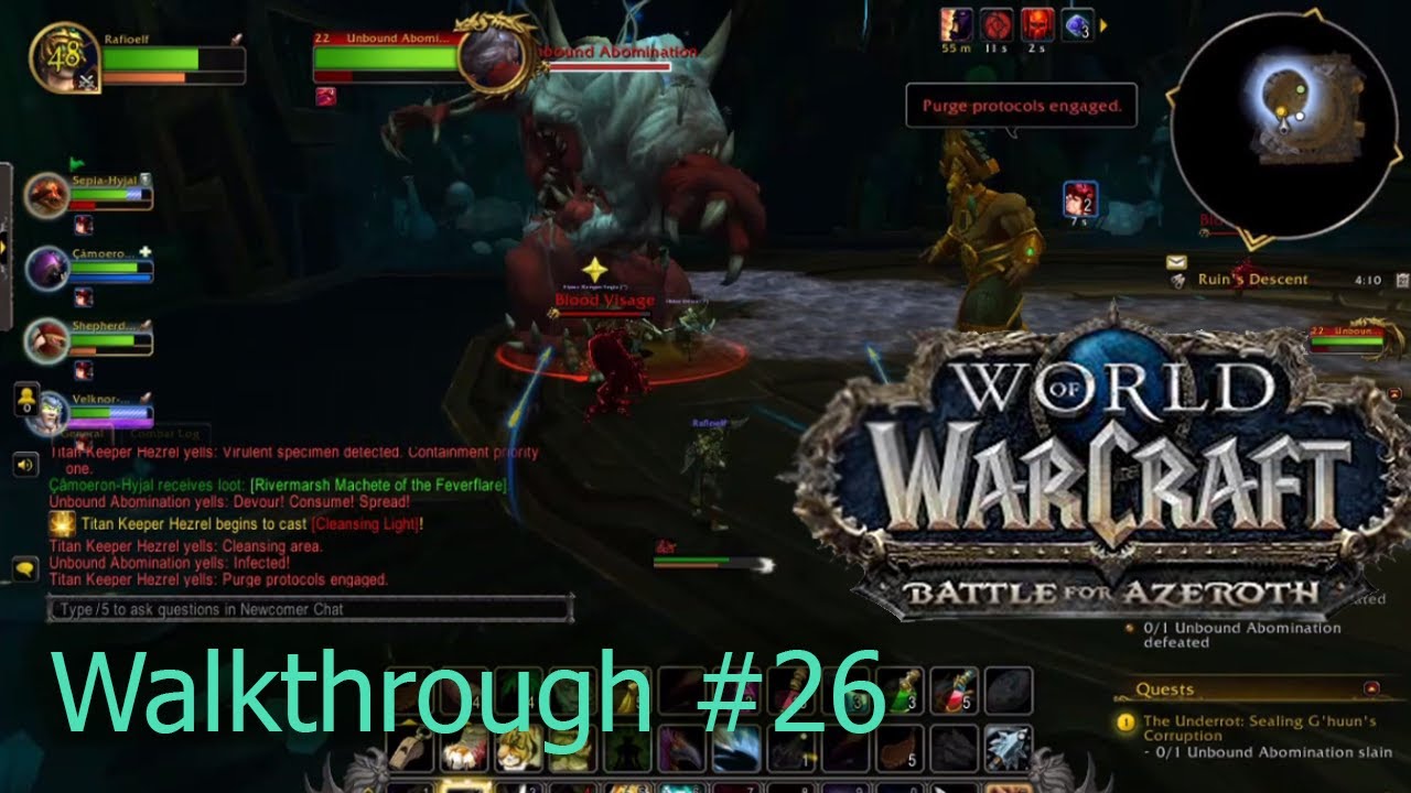 World of Warcraft : Battle for Azeroth Walkthrough #26 - Underrot Jadi ...