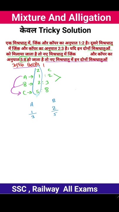 Mixture And Alligation | #railway #trick #ssc #maths #bank #tricks #harshitraj #shorts #viral ...