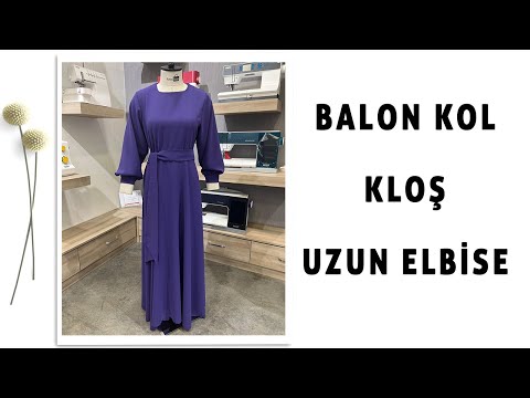 BALON KOL KLOŞ UZUN ELBİSE