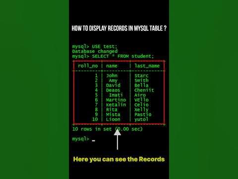 How To Display All The Records in MySQL Table? #shorts #mysql #records - YouTube