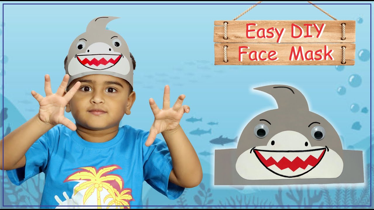 Easy DIY face mask for kids - Paper Mask - shark - best out of waste ...