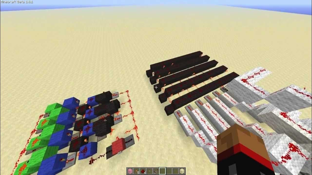 Combining a Digital Display + RS NOR Latch Array [Advanced Minecraft Redstone Tutorials] - YouTube
