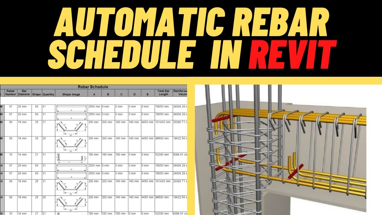 Rebar Schedule In Revit Automatic And Manual YouTube Rebar Schedule In Revit Automatic And Manual YouTube