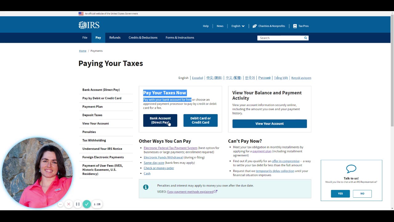 How to make IRS Payments Online - YouTube