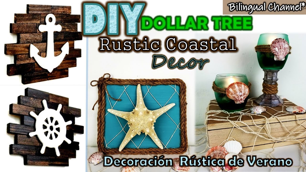 Dollar Tree DIY | Rustic Coastal Home Decor | Decoraciones Rústicas de ...