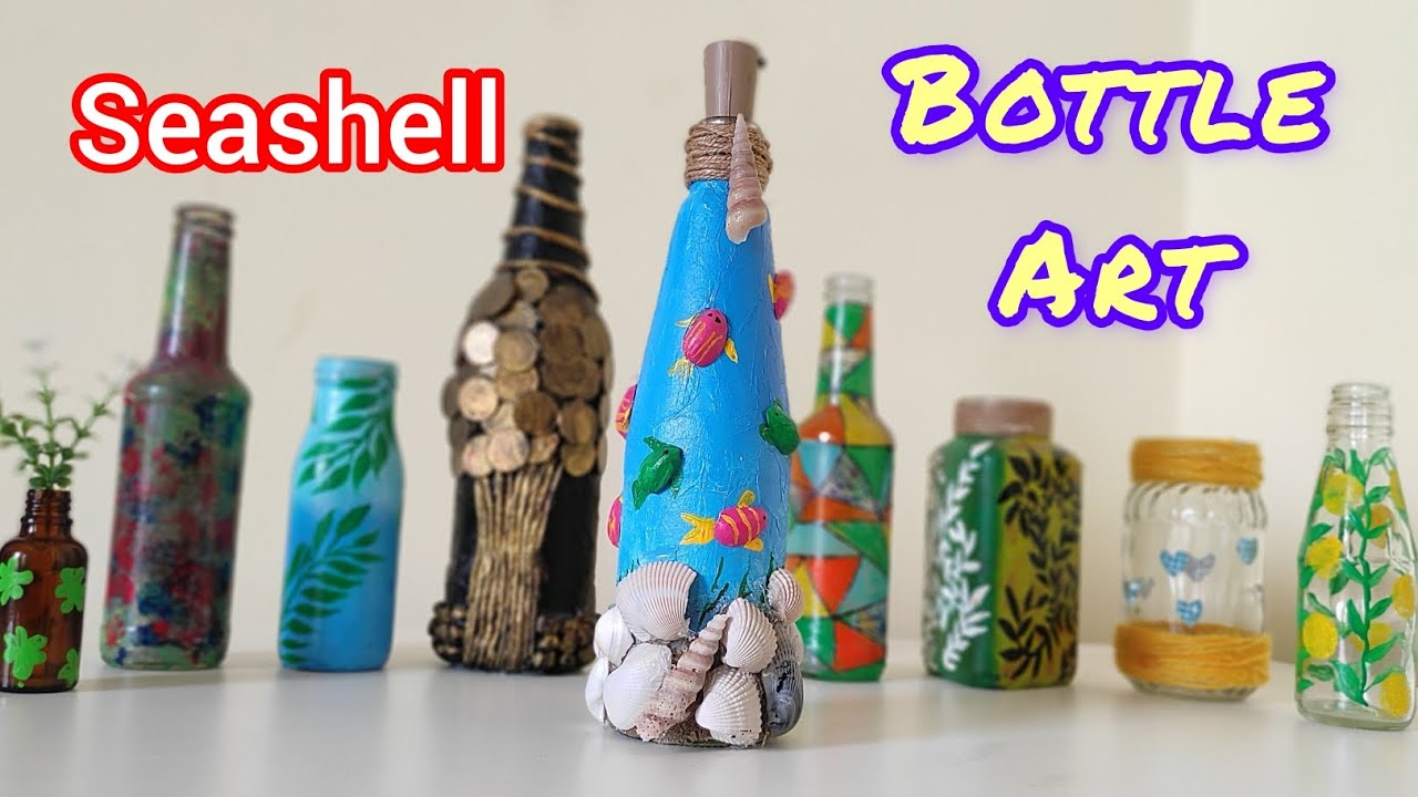 Seashell 🐚 Bottle Art/ DIY Bottle Craft / Sauce bottle reuse idea #diy ...