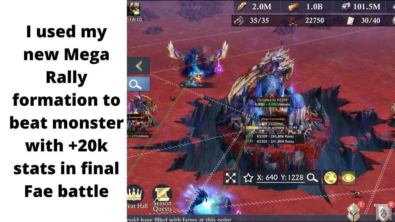 I use my new mega rally formation to beat monster with +20k stats in ...