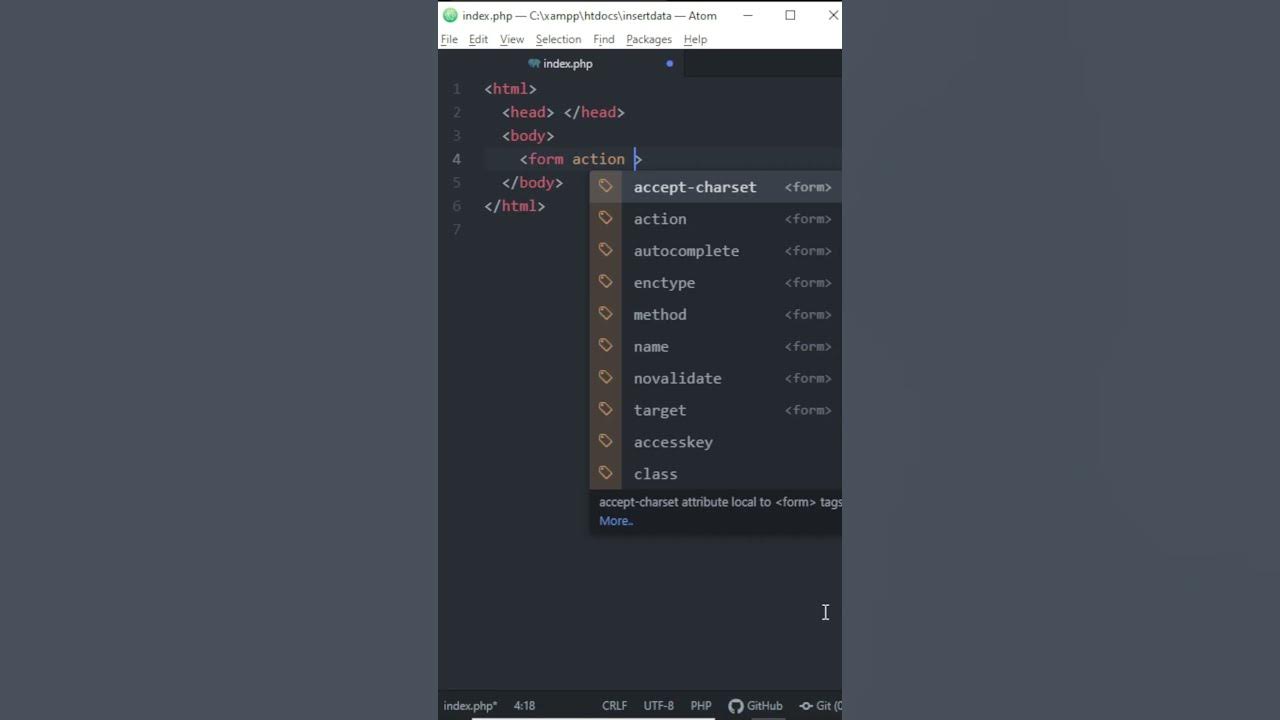 Part 1 Insert Html Form Data To Mysql Database In Php Html Php Mysql Youtube 3812