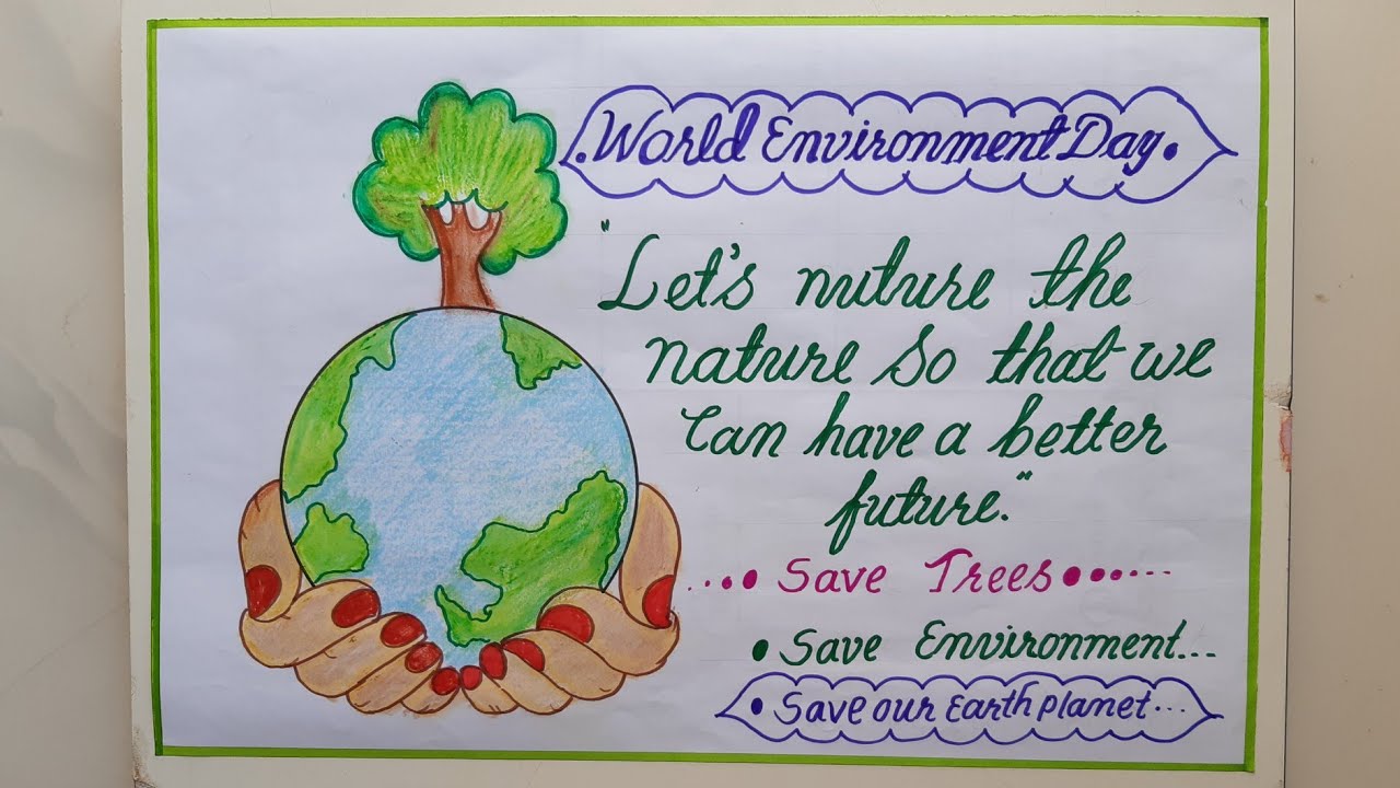 World Environment Day Drawing &Calligraphy ||Beautiful Handwriting ...