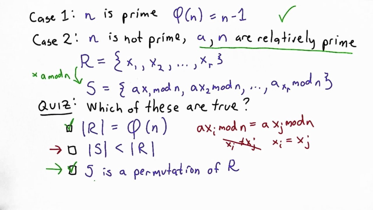 Proving Eulers Theorem Pt2 Solution - Applied Cryptography - YouTube