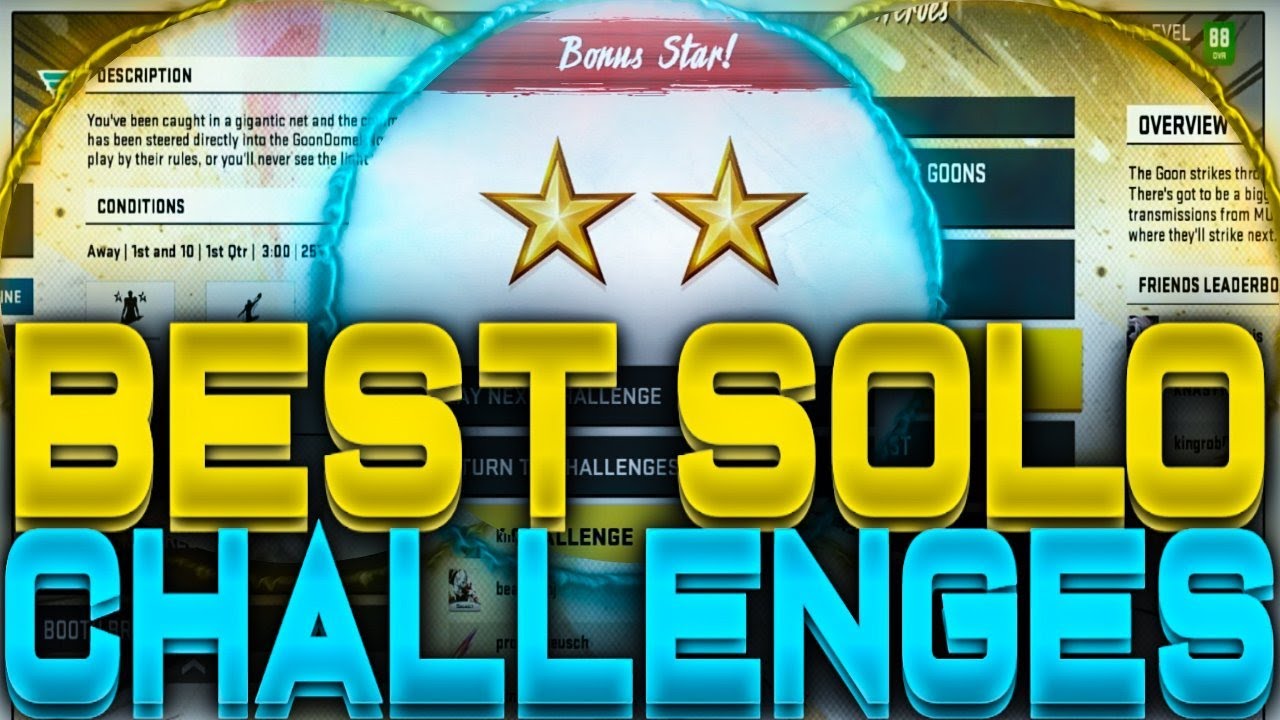 ULTIMATE GUIDE FOR BEST SOLO CHALLENGES IN MADDEN 20! | BEST SOLOS FOR ...