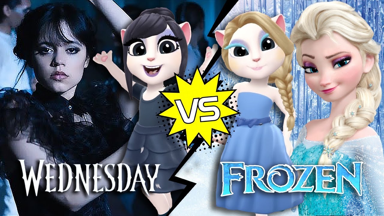 Wednesday Addams vs Elsa in Frozen || My Talking Angela 2 😍 || Spring ...