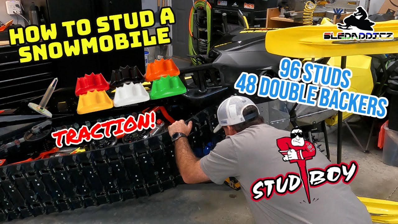 How to Stud Your Snowmobile Track | Stud Boy Studs with Superlite Pro ...