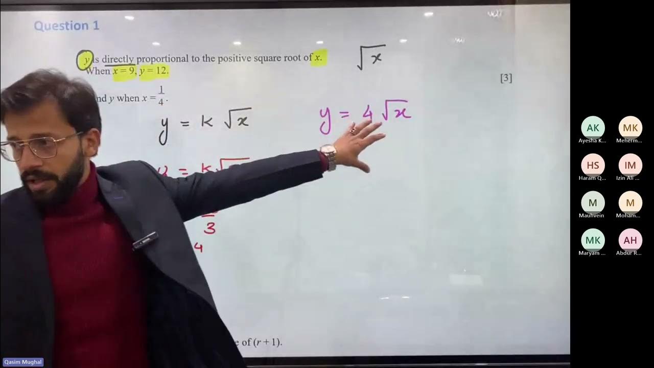 VARIATION PART 2 LEC # 18 || IGCSE / O LEVEL Mathematics || Qasim Mughal|| THE DIGITAL COACHING ...