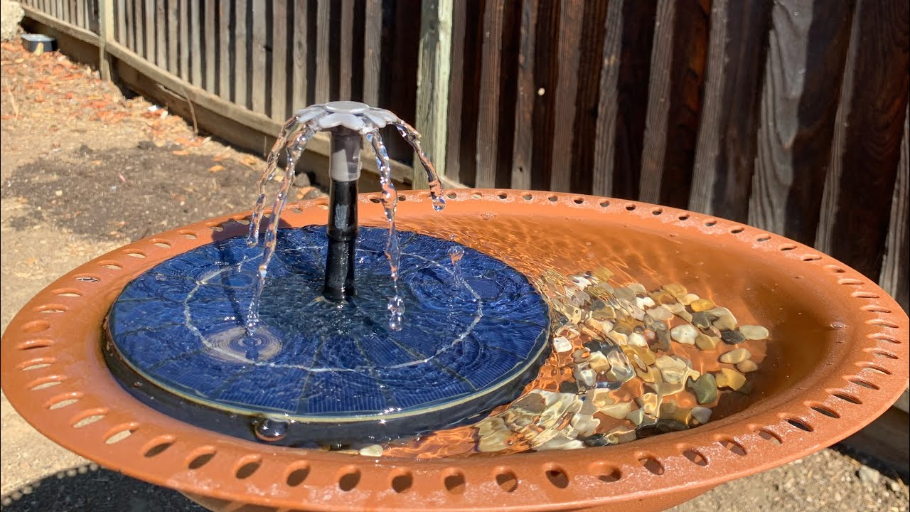 Solar powered birdbath/ fountain part ll - YouTube