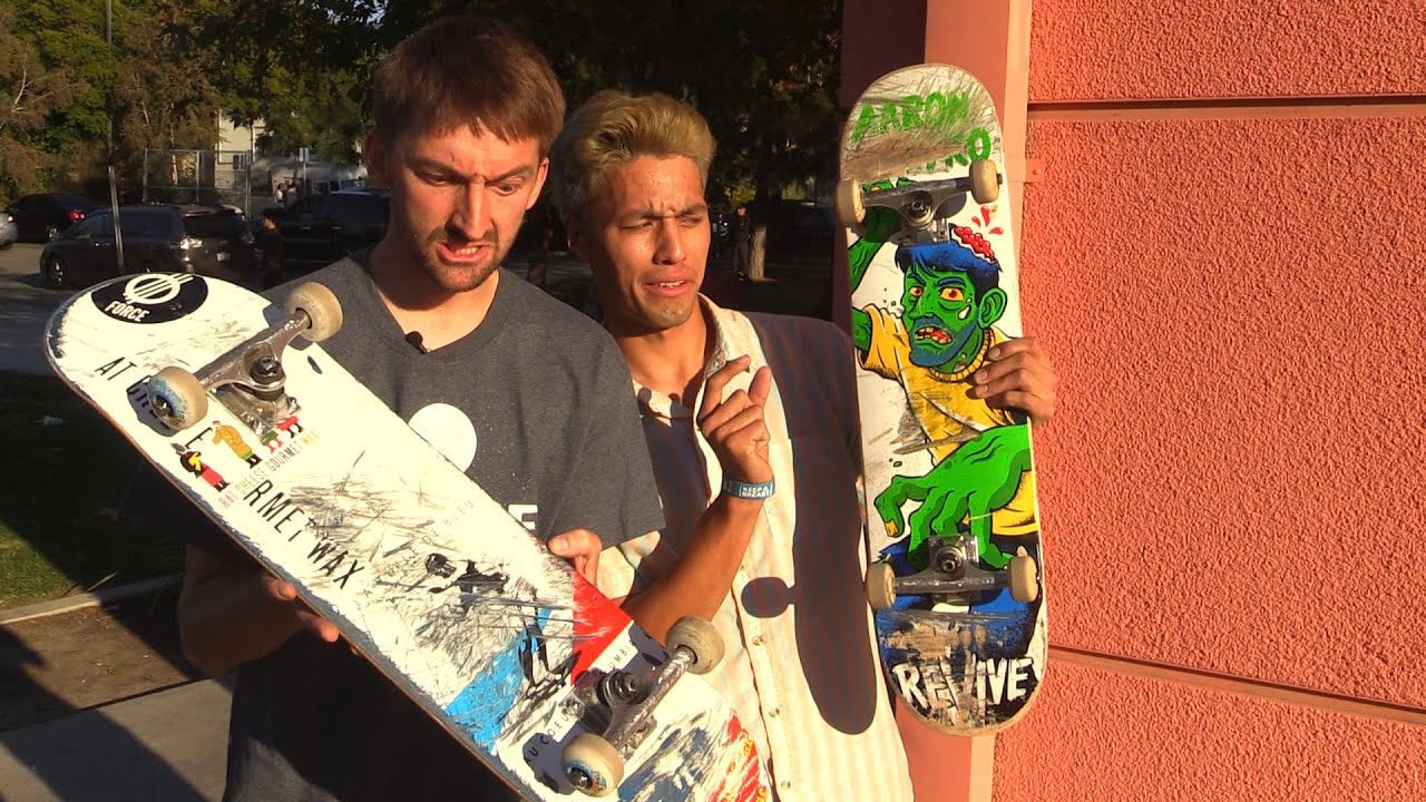 SWITCHED BOARDS SKATE | AARON KYRO VS JOHN HILL - YouTube