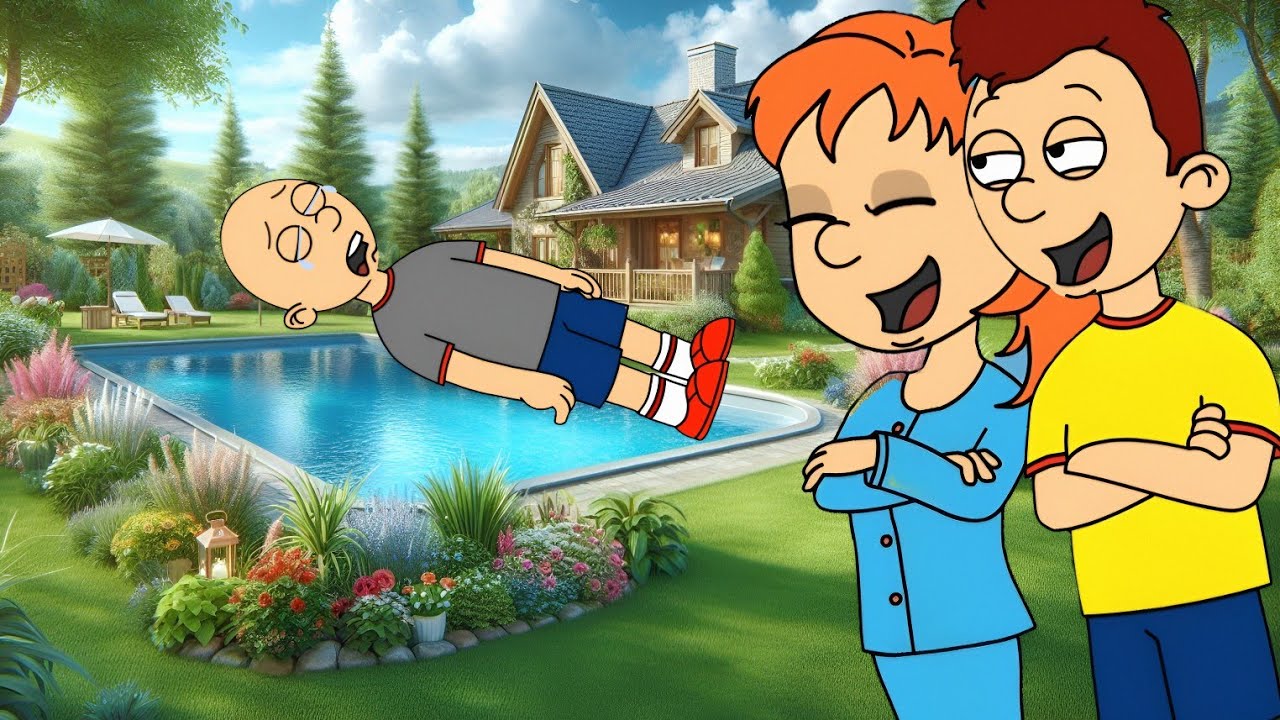 Rosie and Caillou Pushes Classic Caillou Into the Pool/Gets Revenge ...