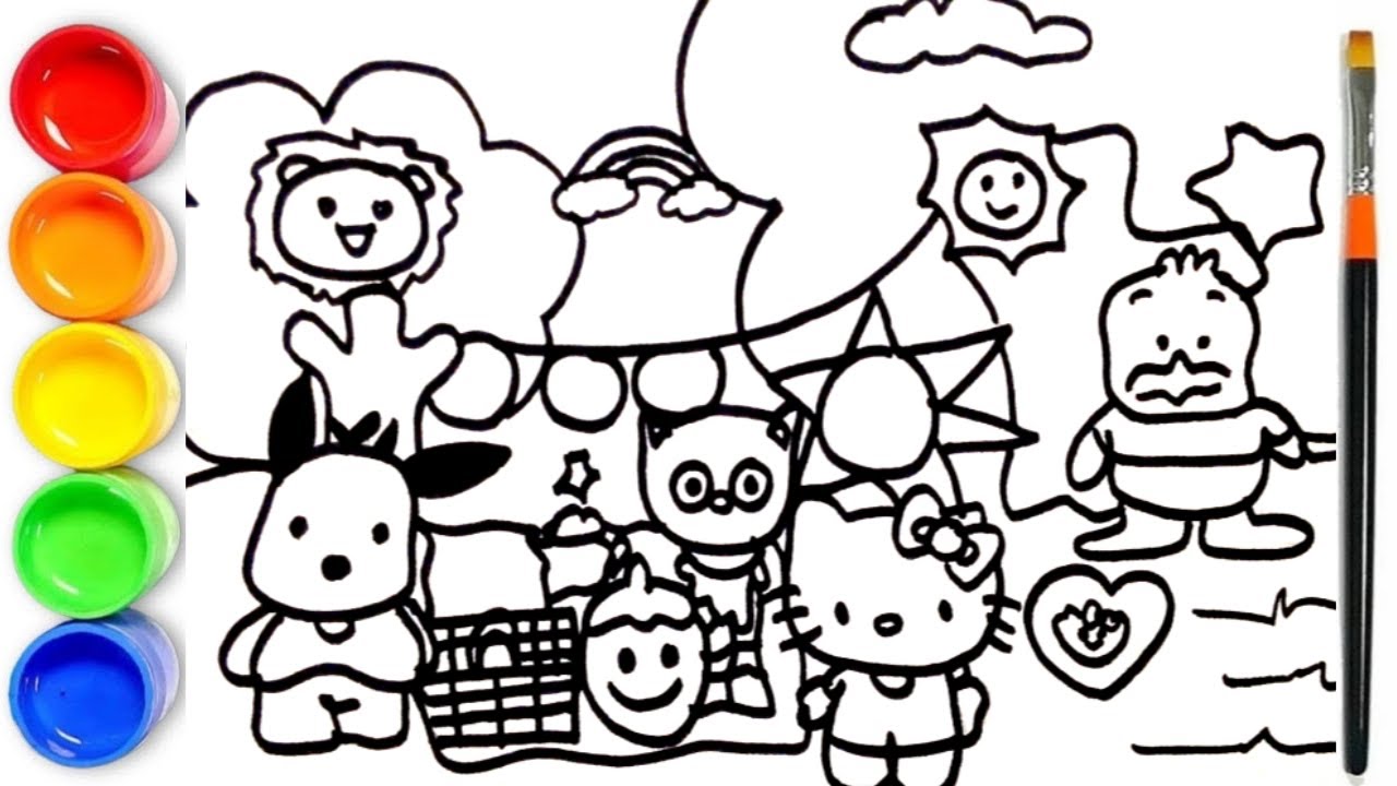 How to draw Hello Kitty Characters | Drawing Hello Kitty Friends - YouTube