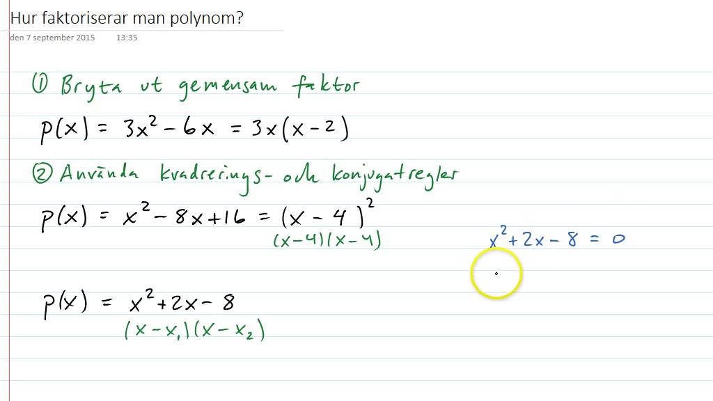 Hur faktoriserar man polynom? - YouTube