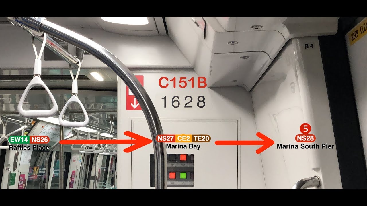SMRT C151B set 627 628 Raffles Place to Marina South Pier - YouTube