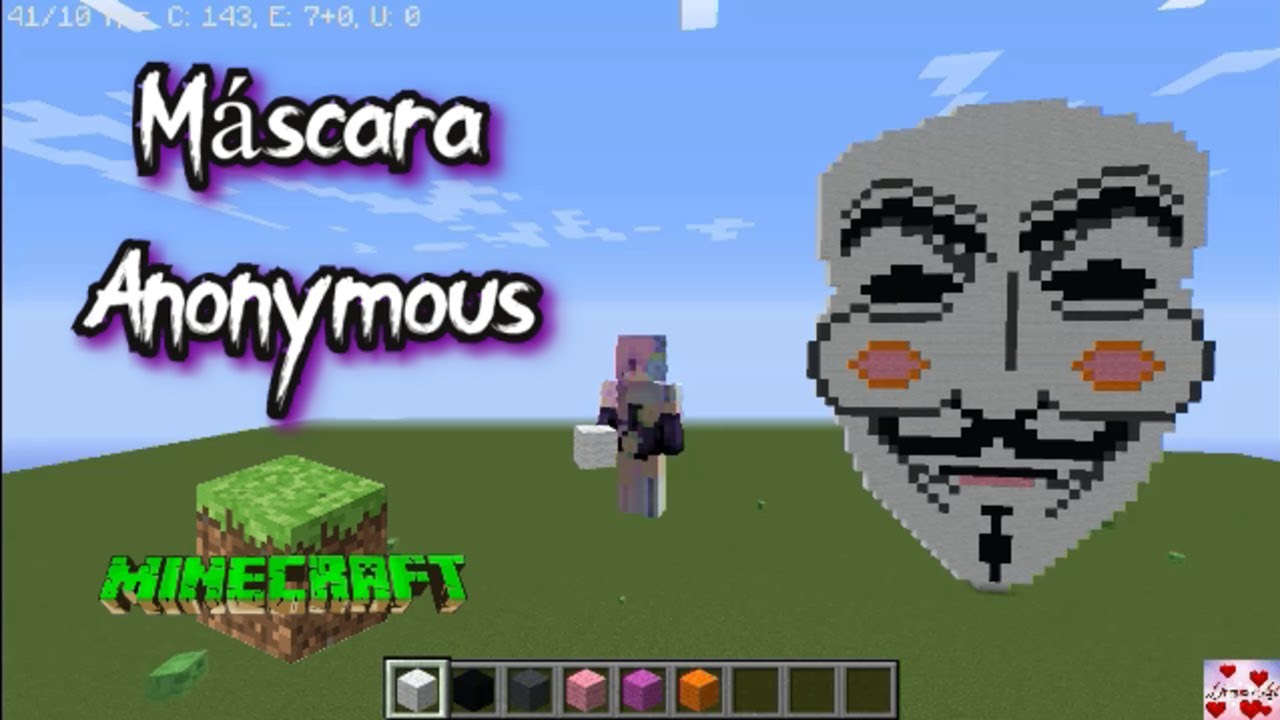 Minecraft: Cómo Hacer La MÁSCARA ANONYMOUS En (PIXEL ART) #2 - YouTube