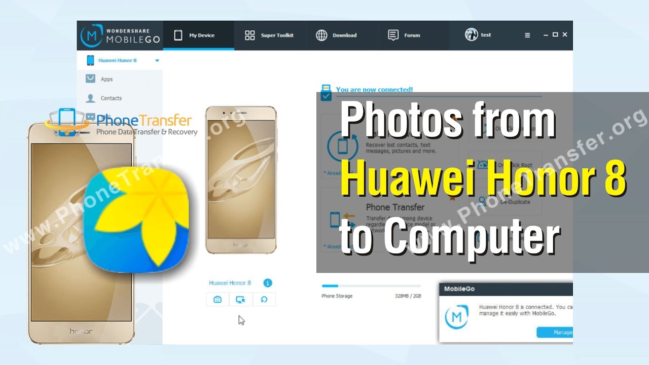 How to Copy Photos from Huawei Honor 8 to Computer - YouTube