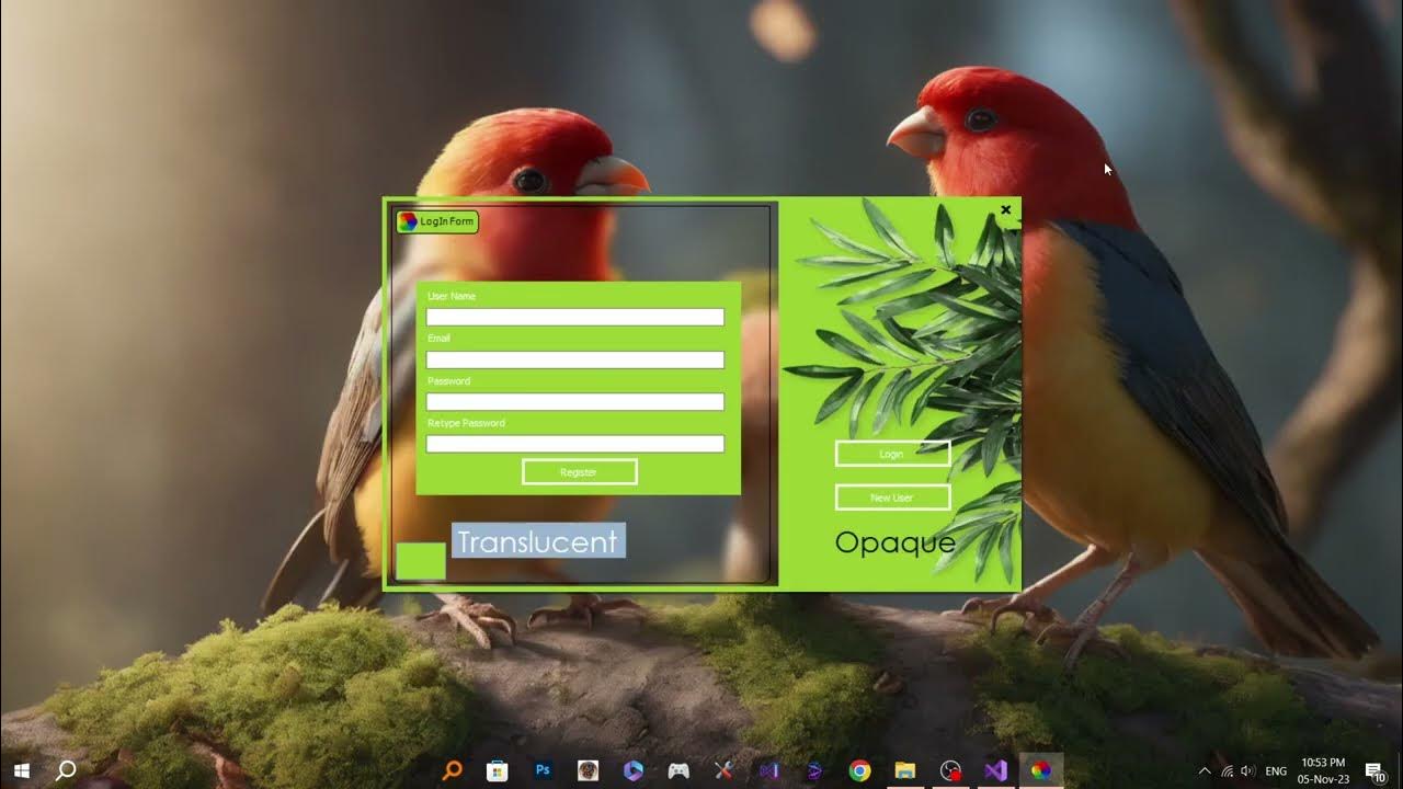 C# WinForms Translucent and Opaque blur free open source code - YouTube