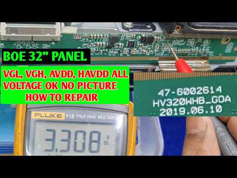 LED TV PANEL REPAIR | AVD | VGL | VGH | ALL VOLTAGE OK NO PICTURE SOLUTION | HV320WHB _ GOA BOE |