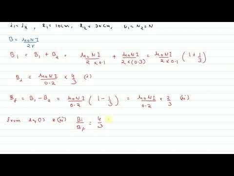Two concentric coplanner coils of equal turns have radii 10 cm and 30 ...