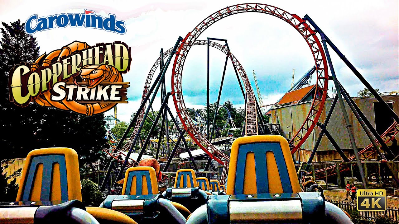 June 2023 Copperhead Strike Roller Coaster On Ride 4K POV Carowinds - YouTube
