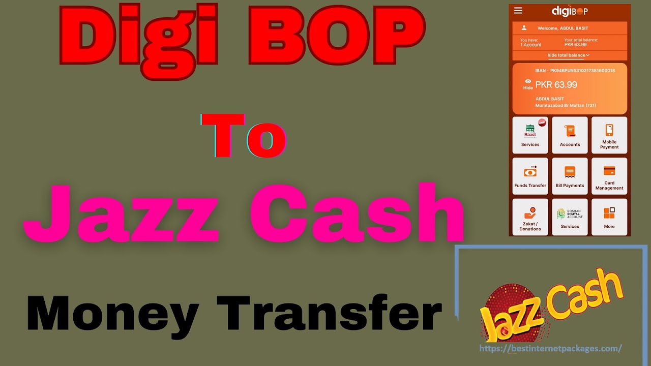 transfer money from bop to jazzcash || digibop bop app sy jazzcash ...