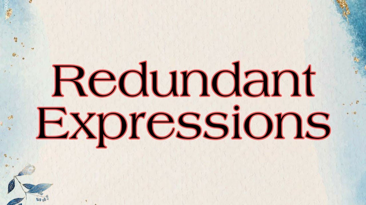 Redundant Expressions - YouTube